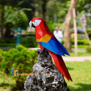 Papercraft Macaw PDF, SVG Templates for Cricut Projects, Parrot Low ...