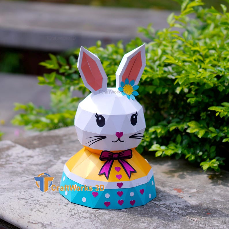 Easter Bunny Candy Box Template – DIY Bunny Egg Holder Papercraft PDF ...