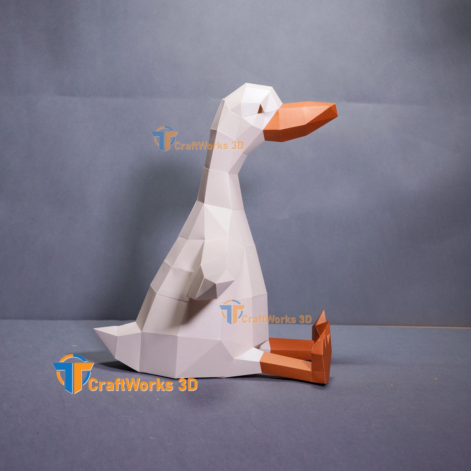 Goose Sit 3D Papercraft PDF, SVG Template for Creating Silly Goose ...