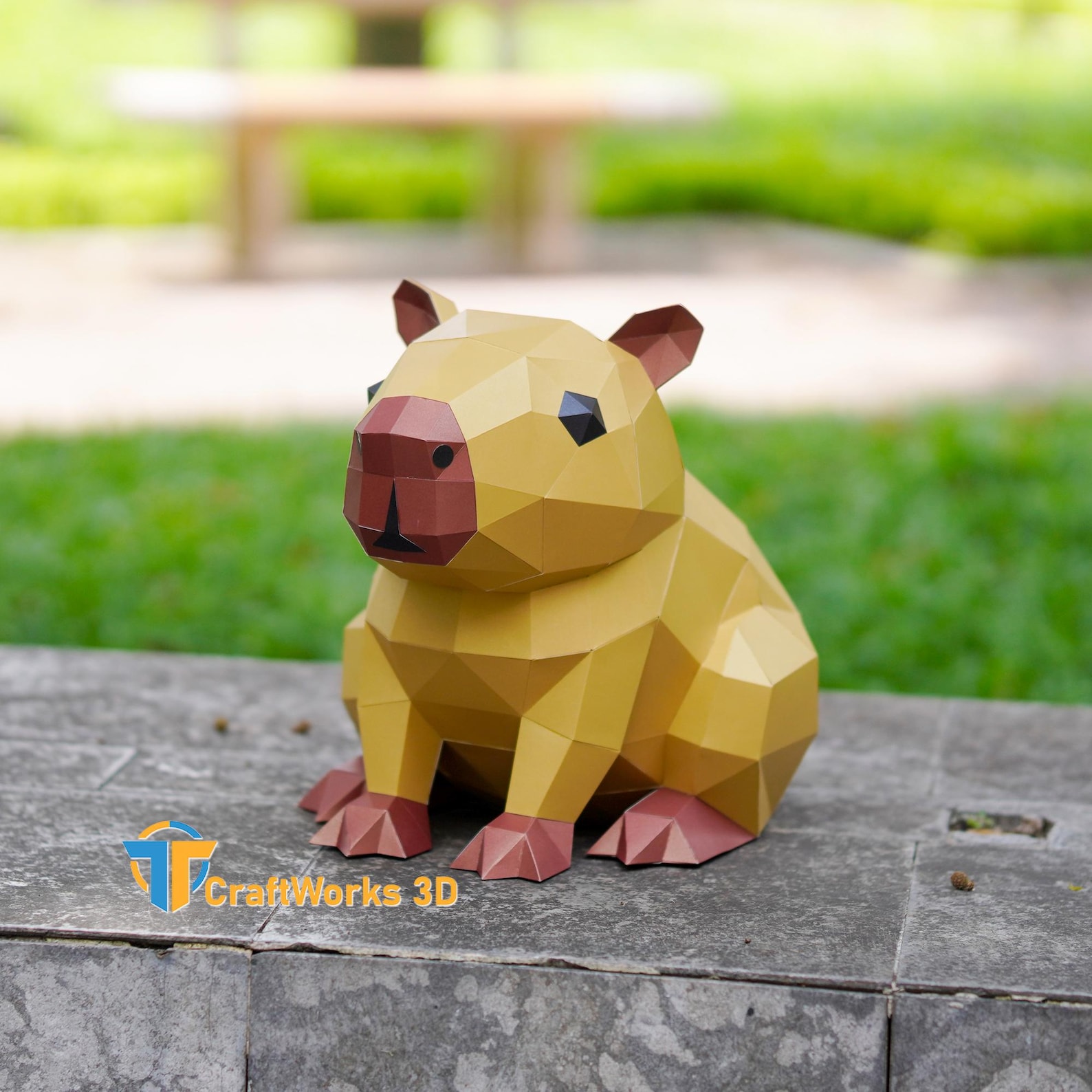 3D Capybara Papercraft SVG PDF Template – DIY Low Poly Animal Model for ...