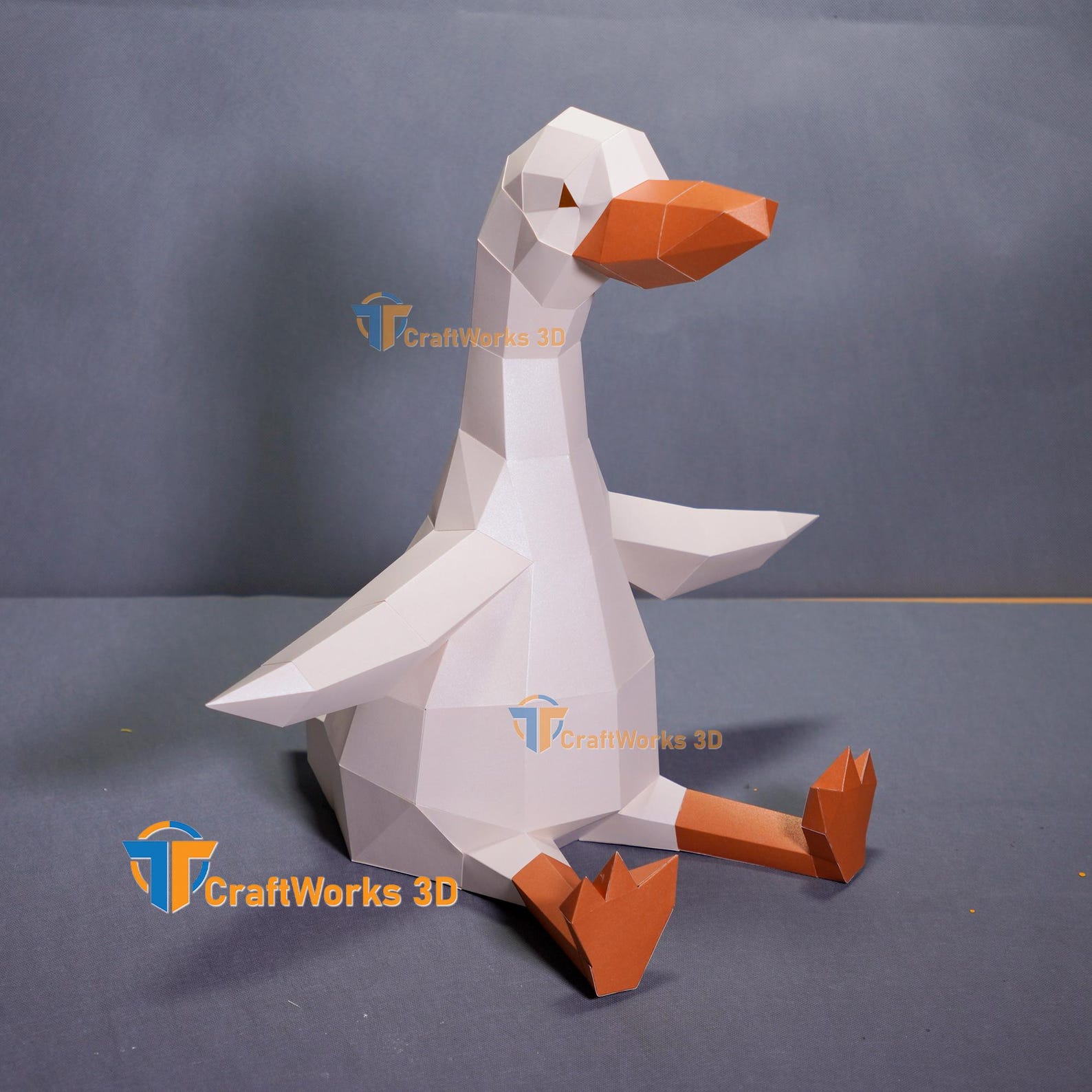 Goose Sit 3D Papercraft PDF, SVG Template for Creating Silly Goose ...