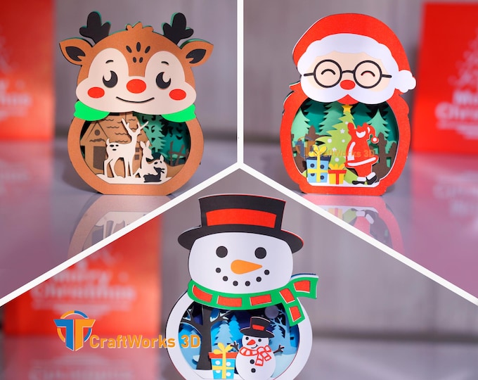 Set 3 Christmas 3D Pop-up Card Templates – Nativity Scene, Winter ...