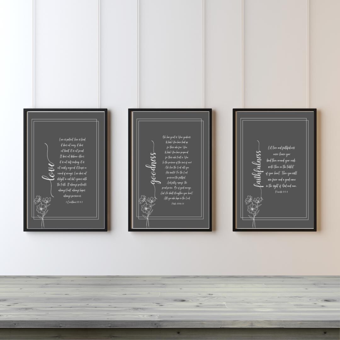 Inspirational Bible Verse Art Prints: Christian Home Decor (digital ...