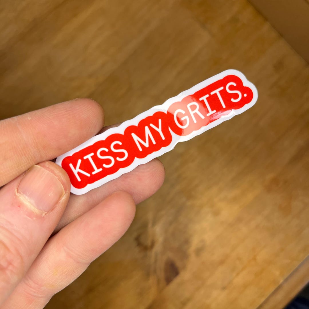 Kiss My Grits - Alice TV Show Quote - 1980s - Funny Sticker - Laptop ...