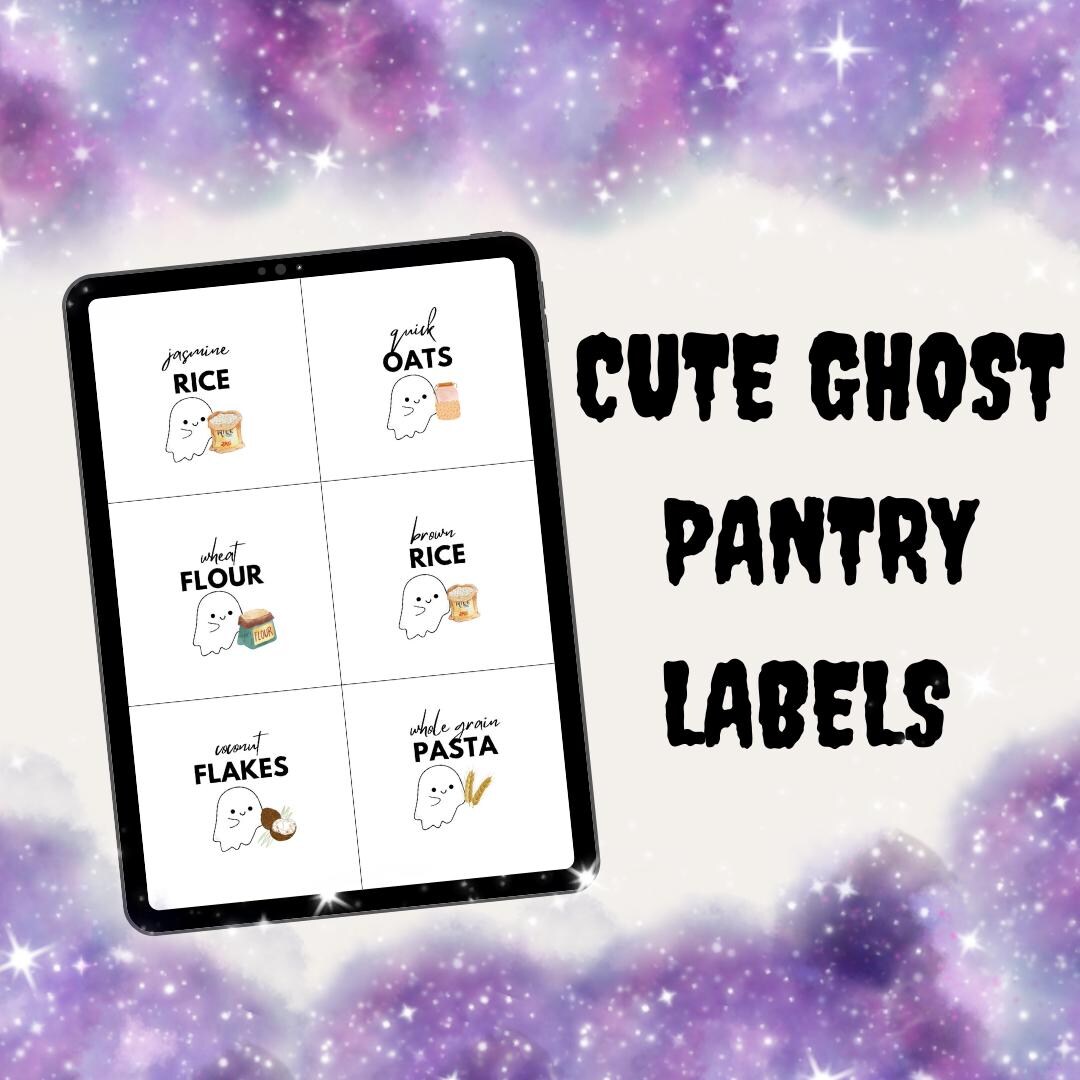 Cute Ghost Pantry Labels Canva Template - Etsy