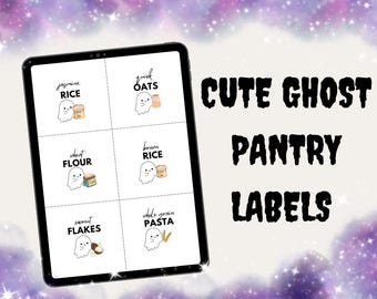 Cute Ghost Pantry Labels Canva Template - Etsy