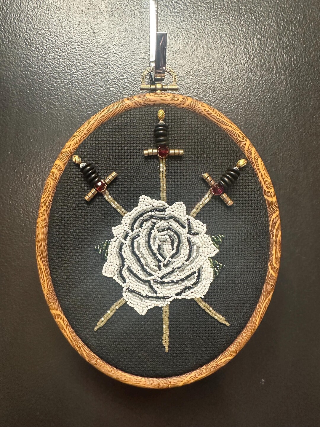 White Rose With Swords // Rose and Dagger // Flower and Sword Decor ...