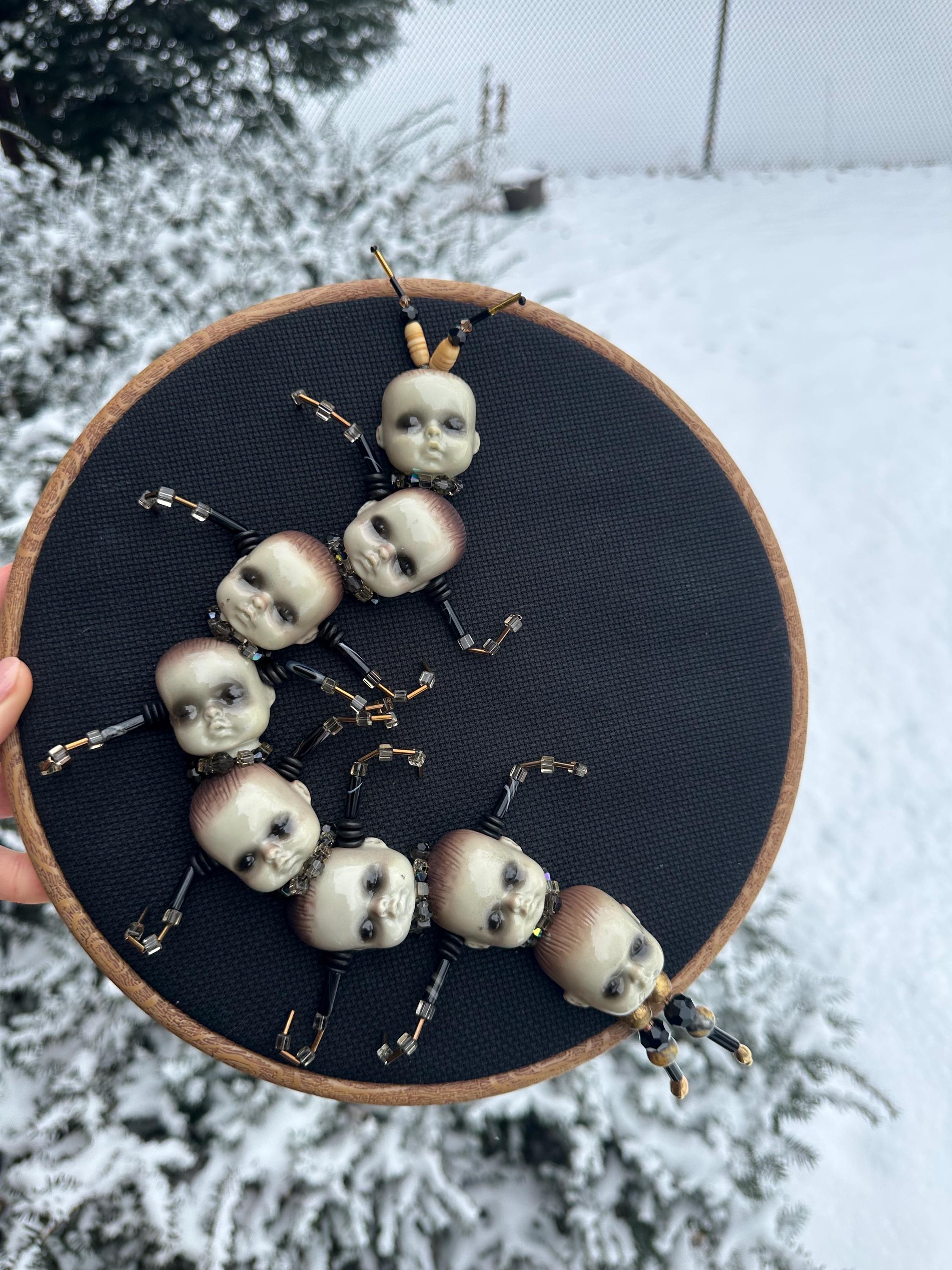 Doll Head Centipede // Centipede Wall Hanging // Bug Art // Alt ...