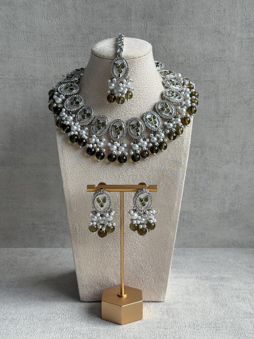 Ayura Designs Linza Indian Jewelry Set, Kundan Necklace, Earrings and ...