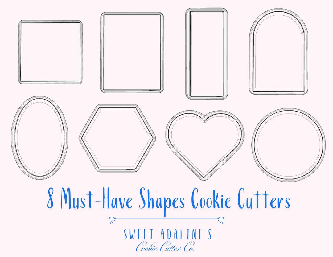 3D Printed Cookie Cutter Set: Essential Plaque & Label Shapes - Etsy