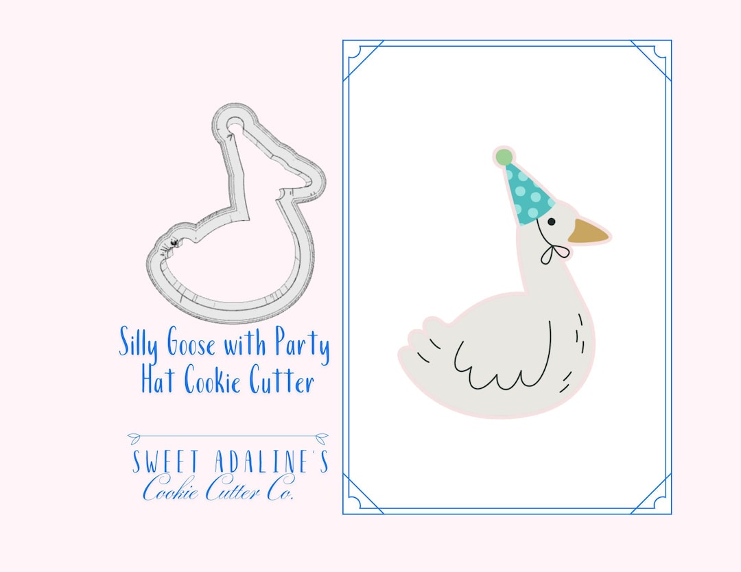 Silly Goose With Party Hat Cookie Cutter –animals Wearing Party Hats ...