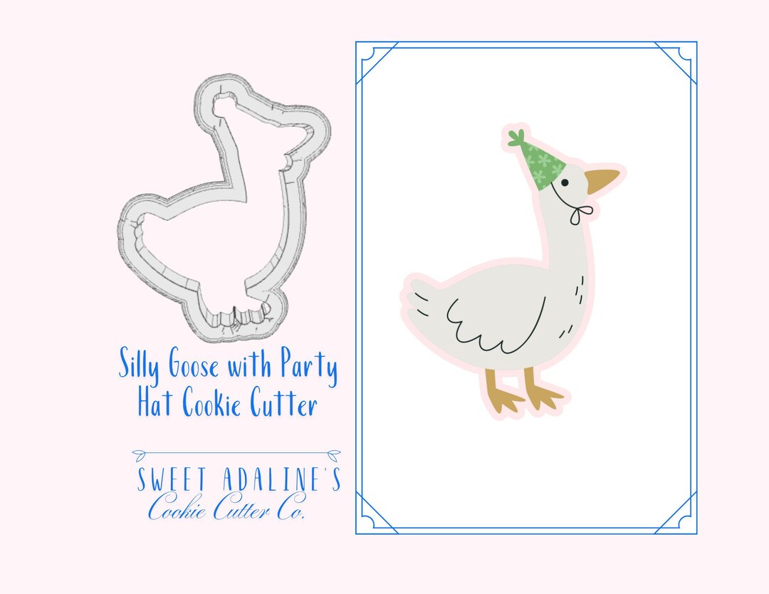 Silly Goose With Party Hat Cookie Cutter –animals Wearing Party Hats ...