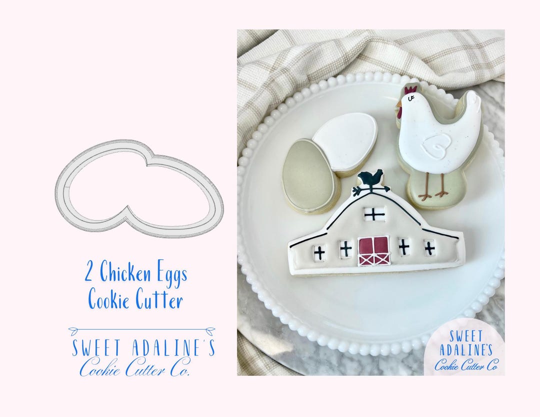 2 Chicken Eggs Cookie Cutter -perfect for Farm-themed, Easter, & Spring ...