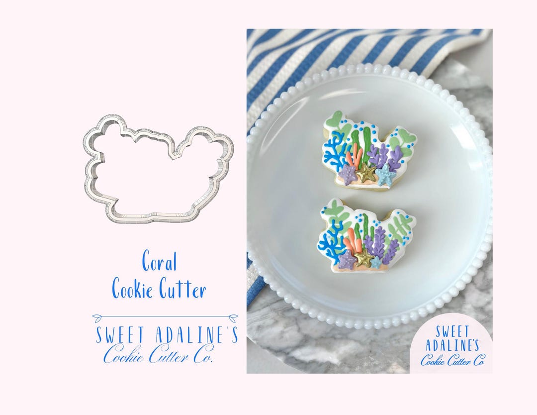 Coral Cookie Cutter: Ocean Reef Design; Under the Sea Cookie Cutter ...