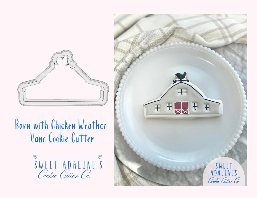 Barn With Chicken Weather Vane Cookie Cutter - Perfect for Farm-themed ...