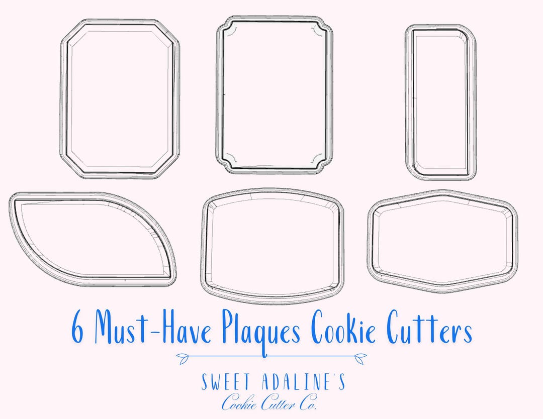 3D Printed Plaque Cookie Cutter Set: Essential Label Shapes - Etsy