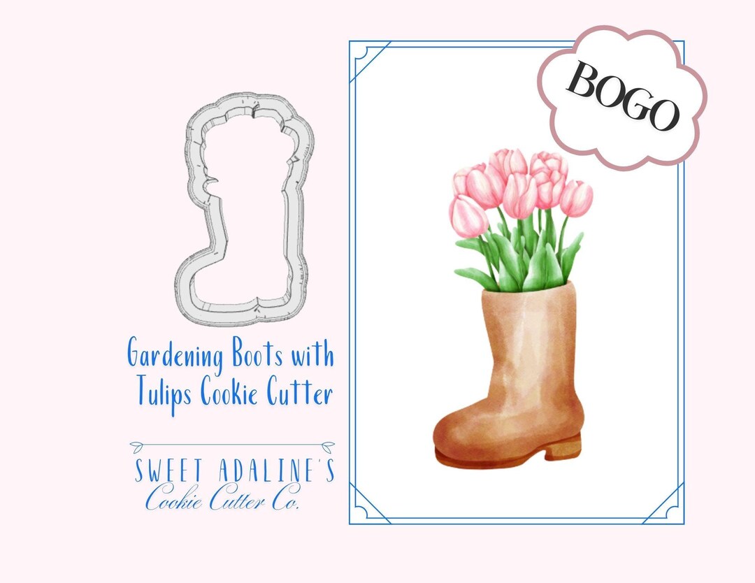 BOGO Gardening Boots With Tulips Cookie Cutter – Charming Garden Design ...