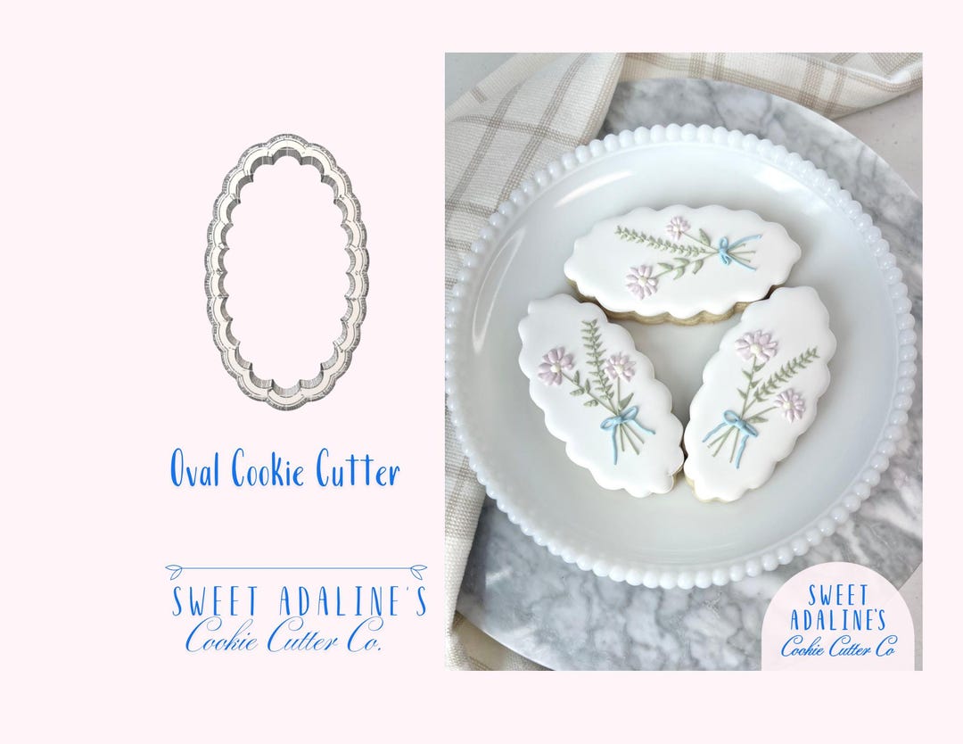 Scallop Oval Cookie Cutter: Elegant Plaque Shape for Wedding Cookies - Etsy