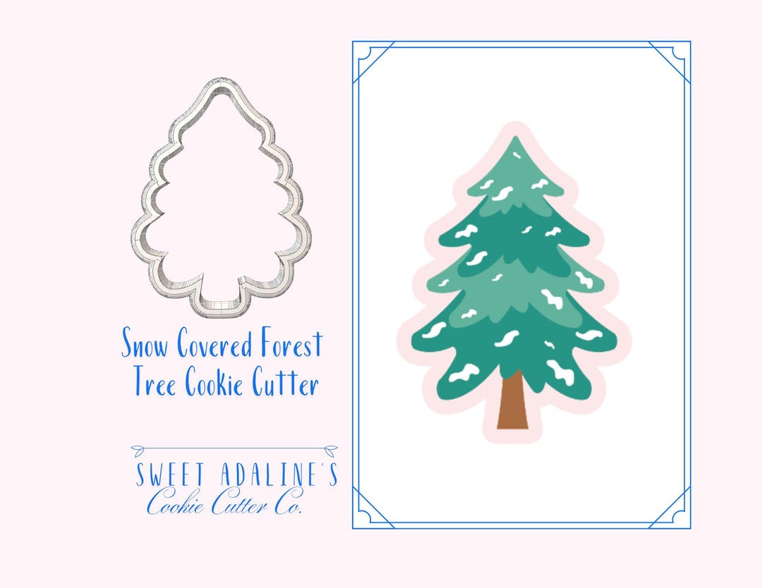 Snow Covered Forest Tree Cookie Cutter – Winter Tree Cookie Cutter ...