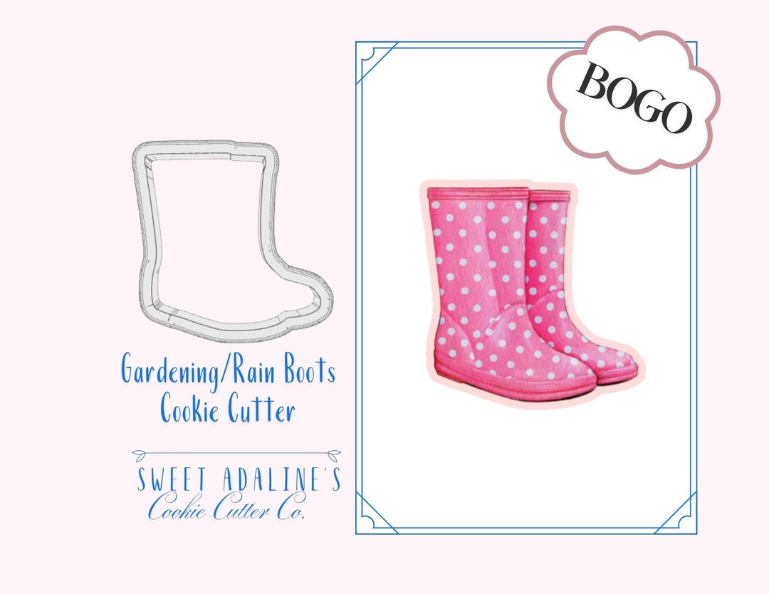 BOGO Rain Boots Cookie Cutter - Spring Gardening Boots Design for ...