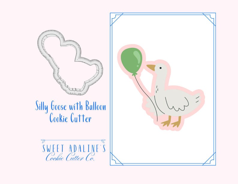 Goose With Balloon Cookie Cutter: Whimsical Birthday Party Treat - 3 ...