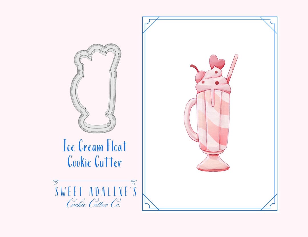 BOGO Ice Cream Float Cookie Cutter Retro Milkshake Design Cookie ...