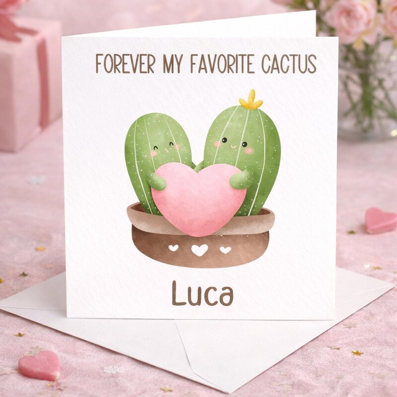 Cactus Card Valentine - Etsy UK