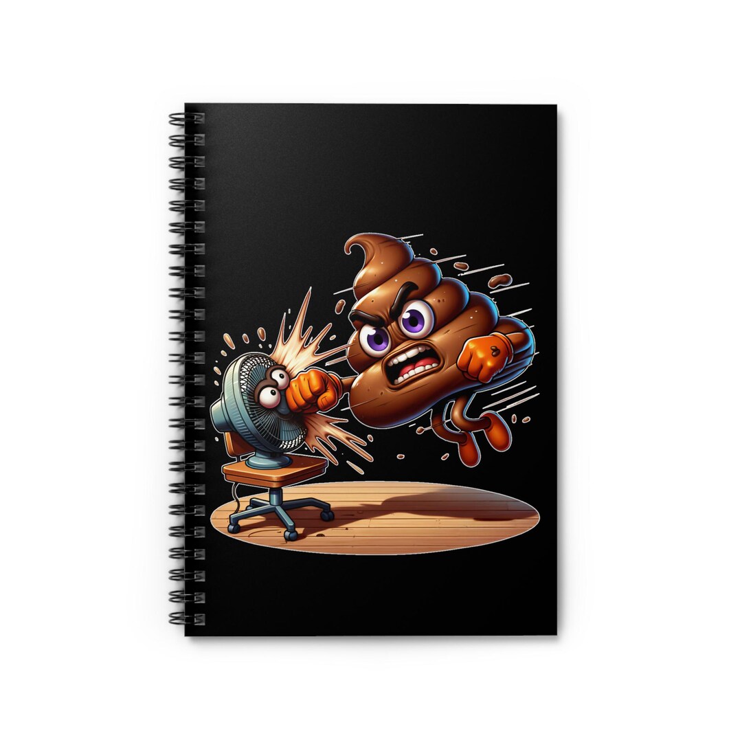Funny Poop Emoji Shit Hit the Fan Spiral Notebook Ruled Line, Cute ...