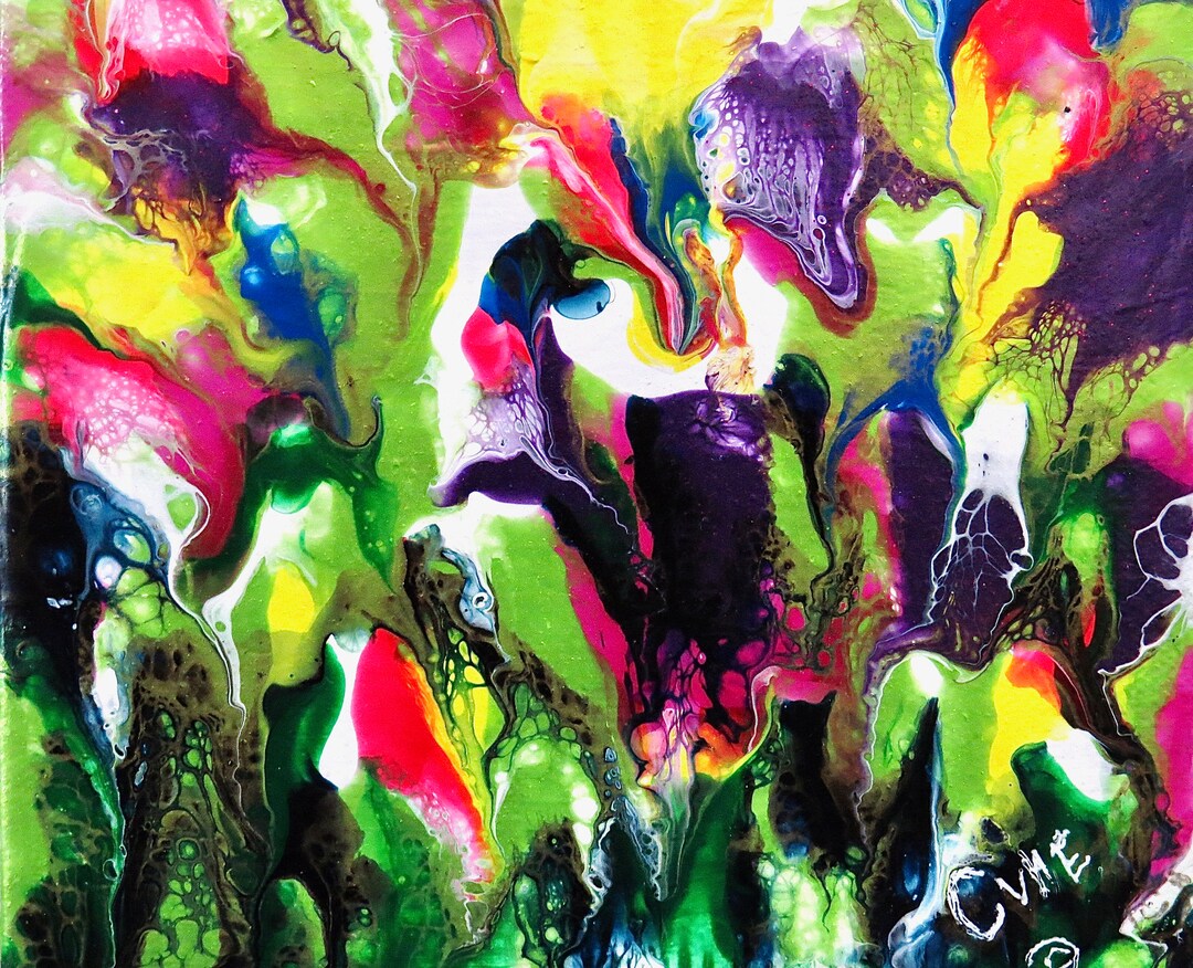 Acrylic Pour Painting Spring Fling 6 X 6 Canvas - Etsy
