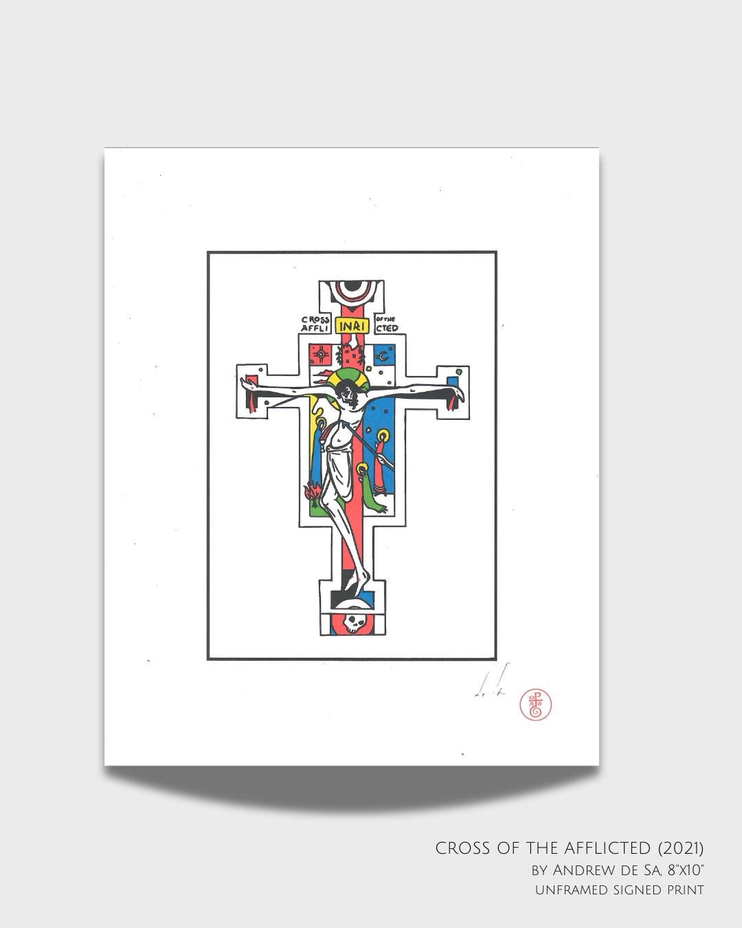 Cross of the Afflicted | Signed Print by Andrew De Sa | Sacred Art ...