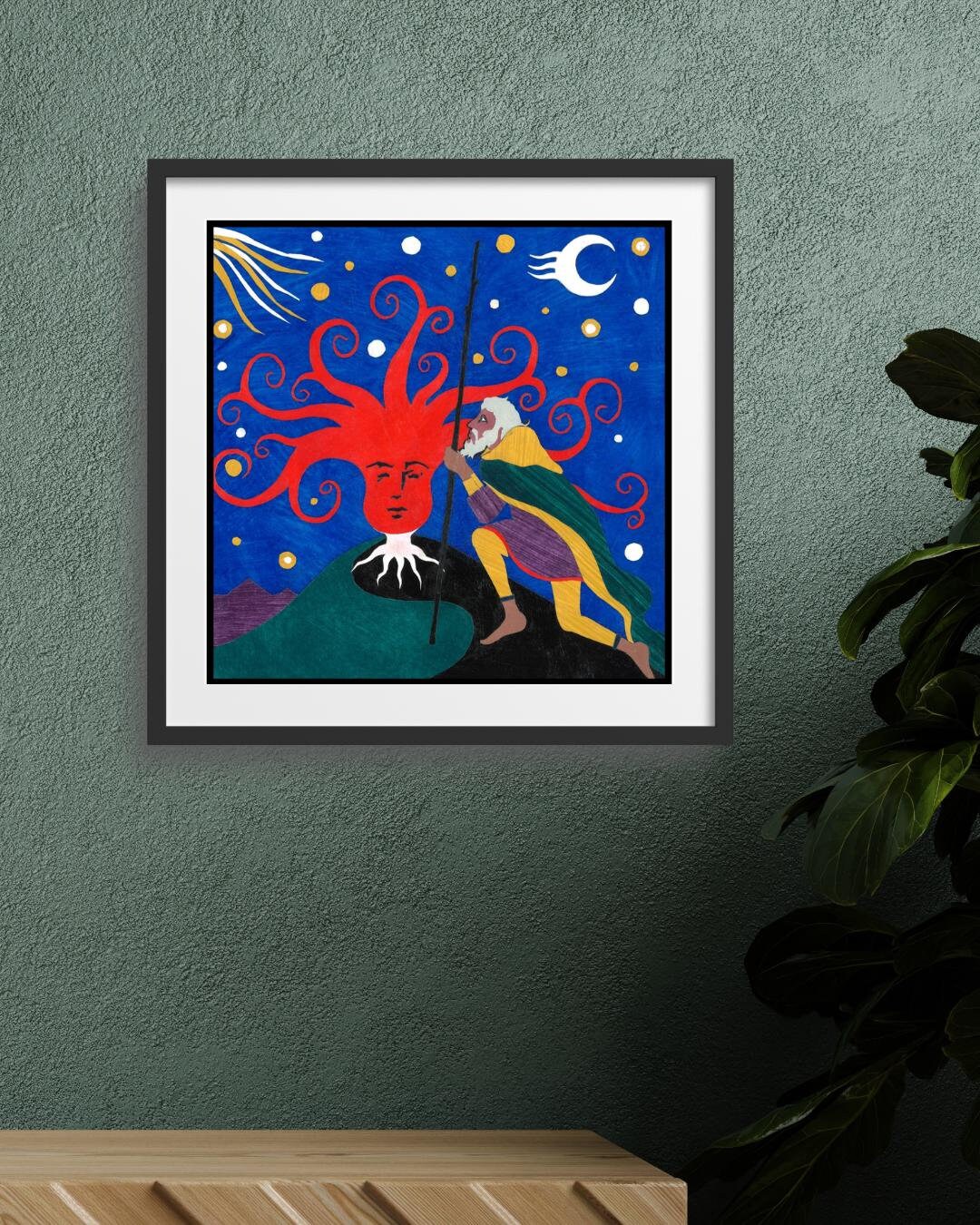 Moses & Burning Bush | Signed Print by Andrew De Sa | Sacred Art ...