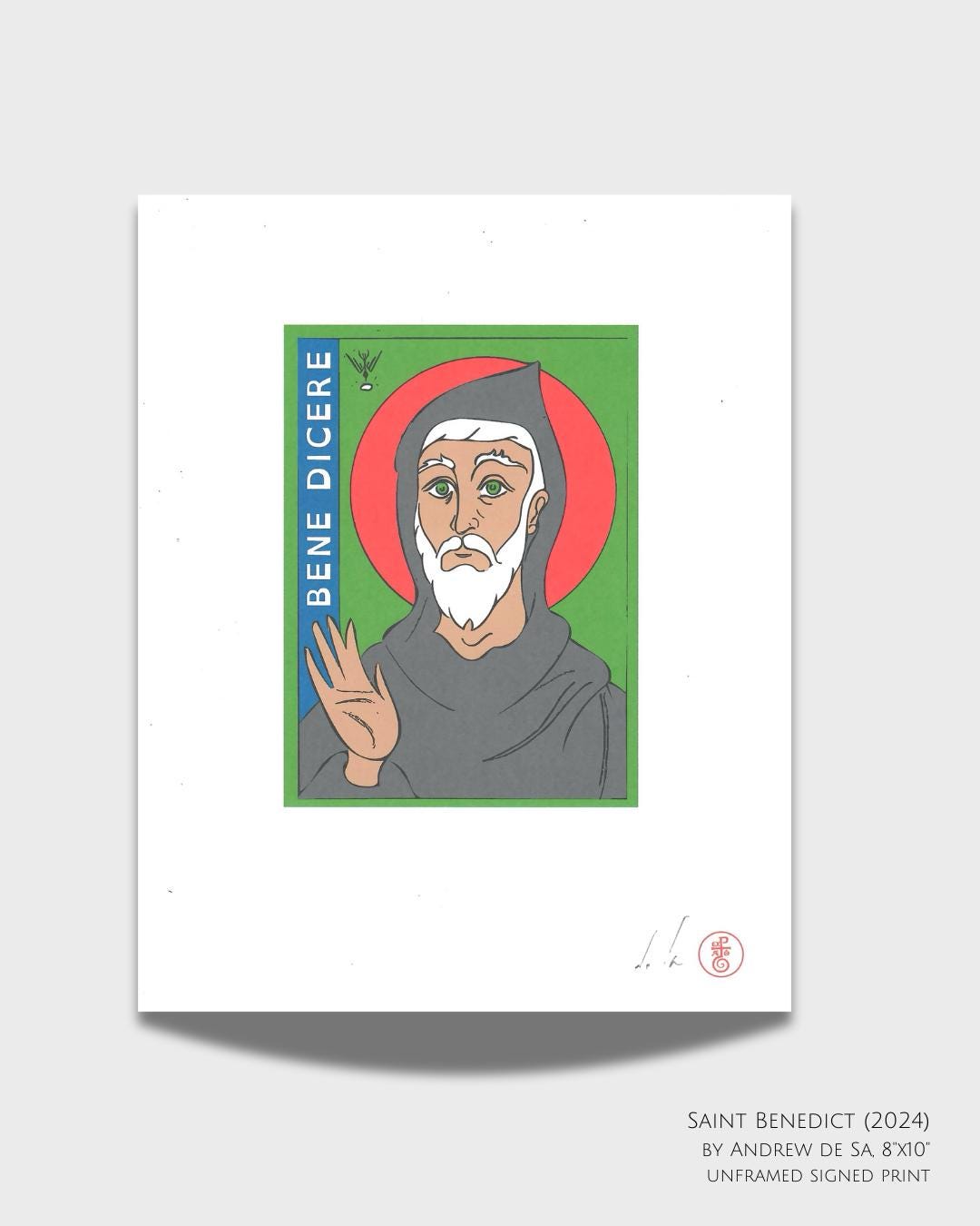 St. Benedict | Signed Print by Andrew De Sa | Sacred Art, Liturgical ...