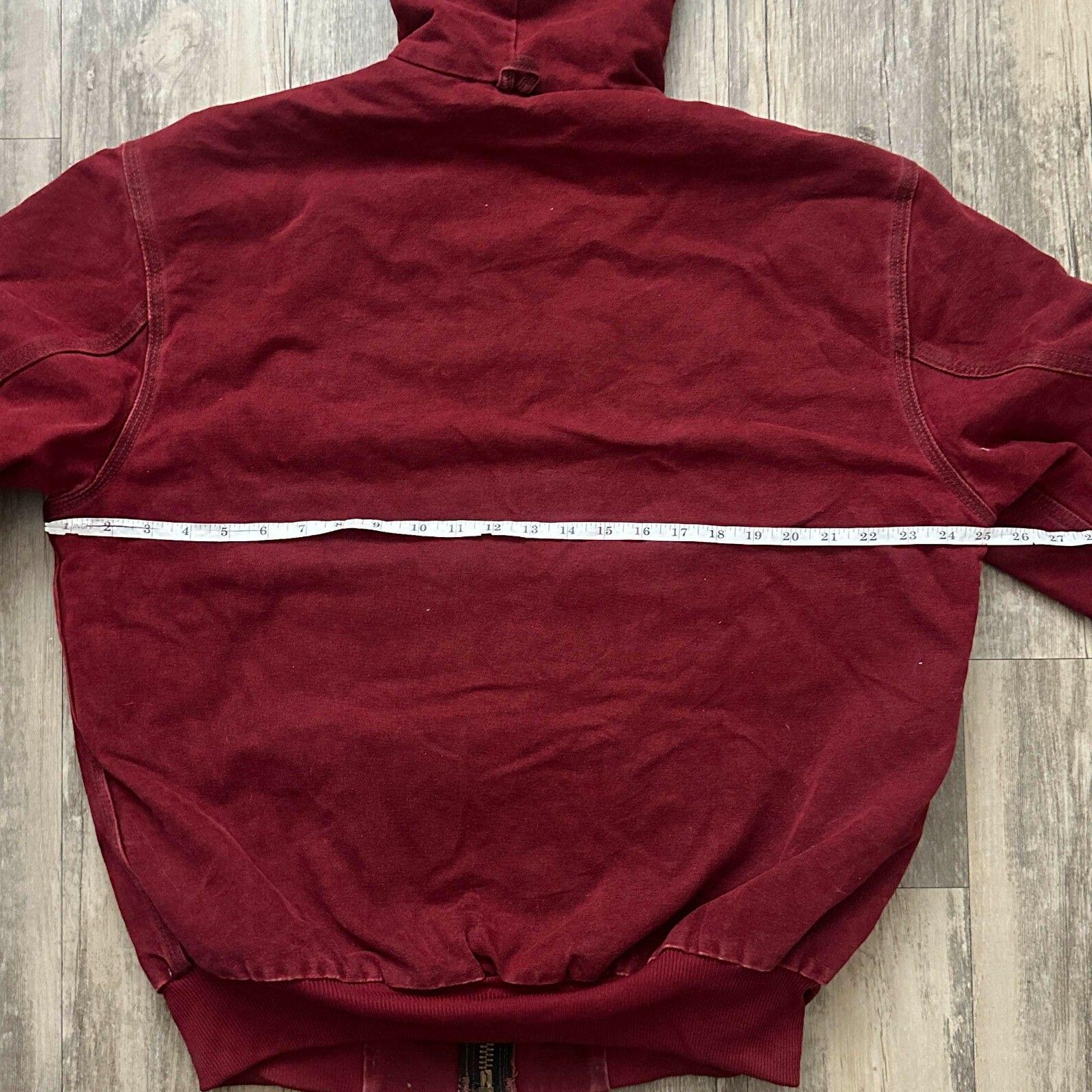 Vintage Carhartt J130 CRI Crimson Red Hooded Workwear Jacket Size ...