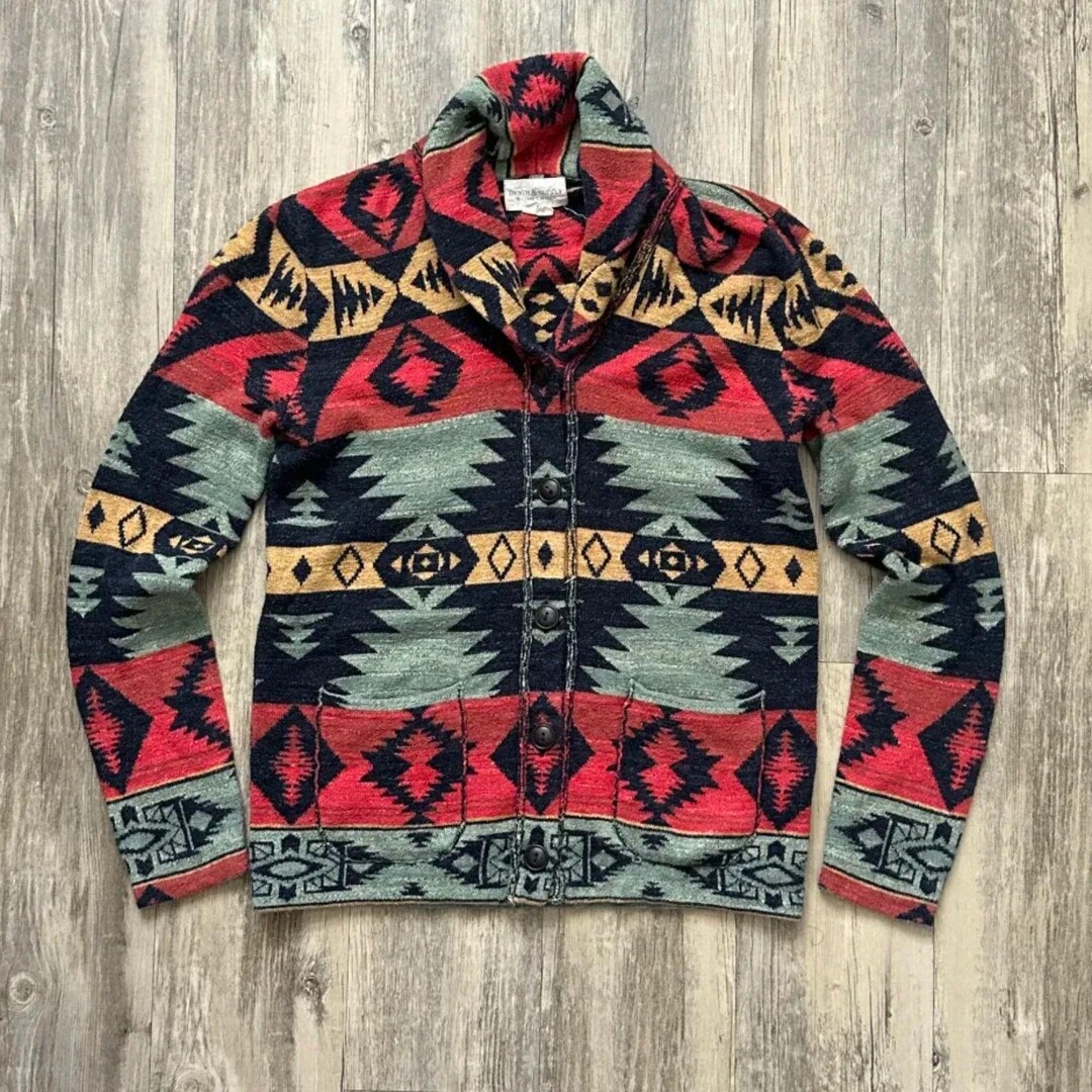 Vintage Denim & Supply Ralph Lauren Aztec Navajo Shawl Sweater Size ...