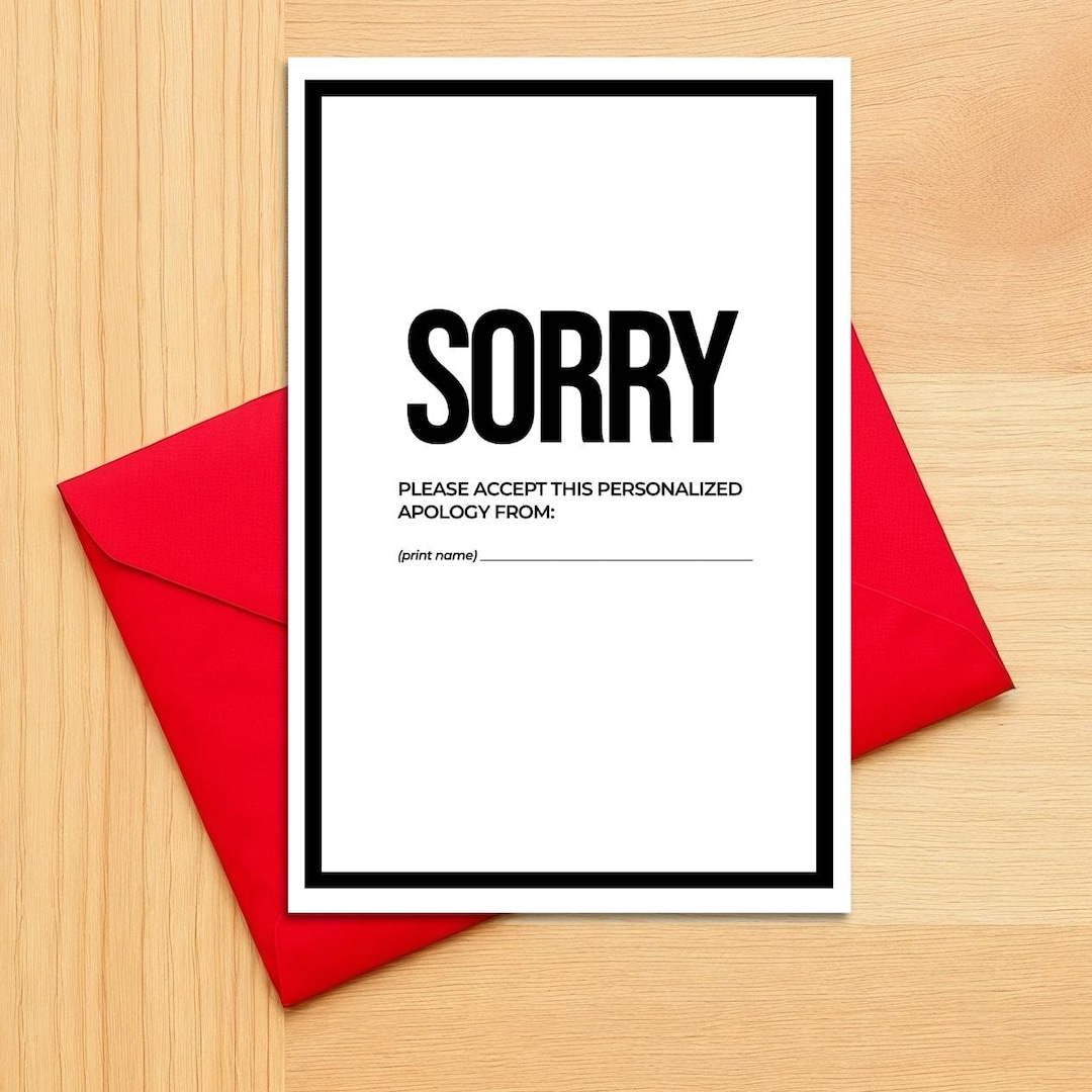 Apology Card for Frequent Apologizers - Etsy