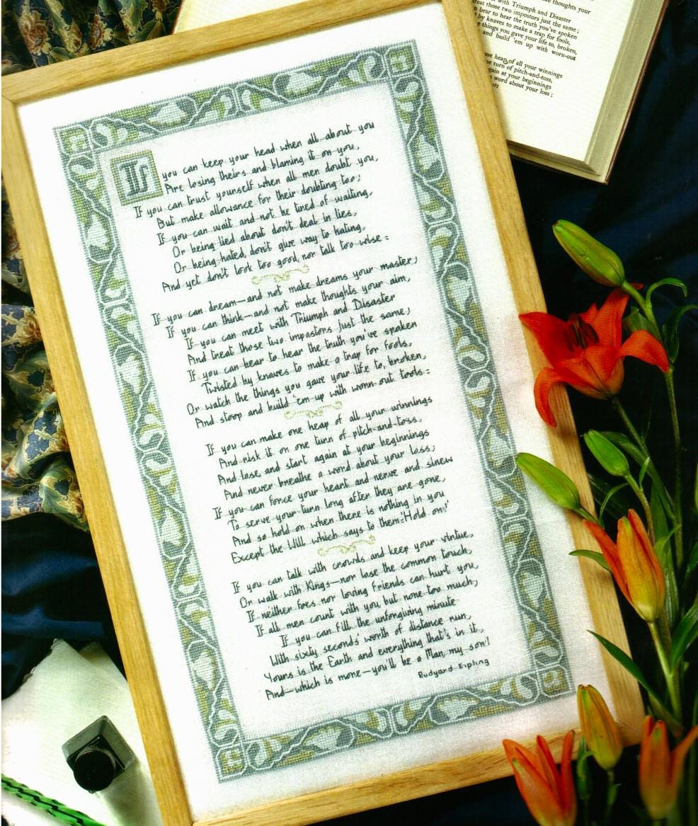Kipling's "if" Poem Sampler Cross Stitch Pattern - Etsy