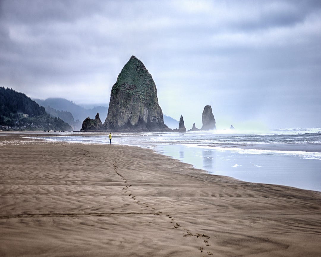 Footprints in the Sand, Cannon Beach, Oregon - Etsy