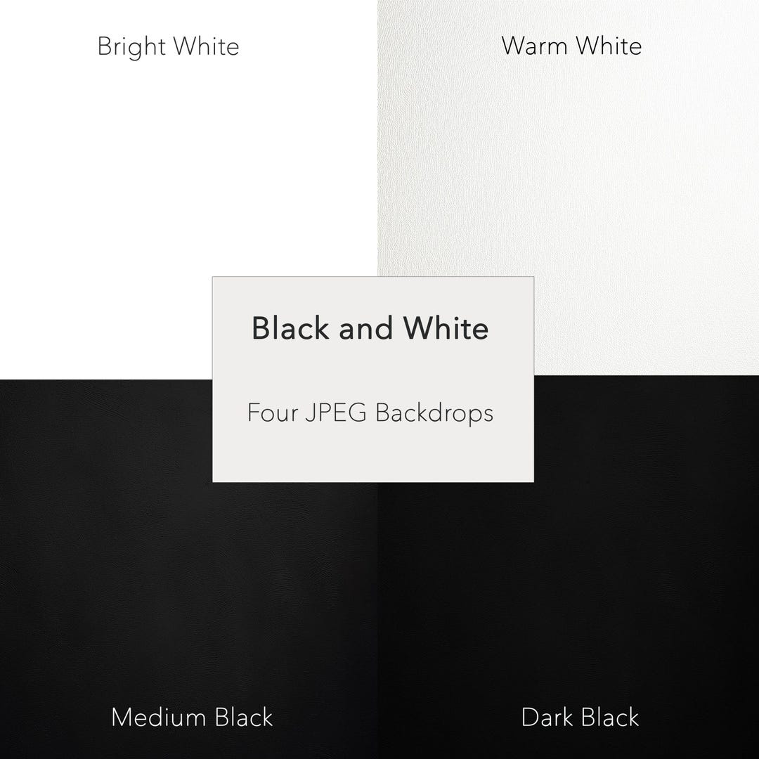 Basic Black and White Background Bundle, Digital Backdrops, Headshot ...