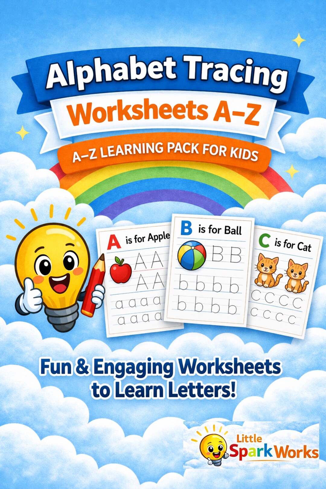 Alphabet Tracing Worksheets A-Z | Preschool Letter Practice | Printable ...