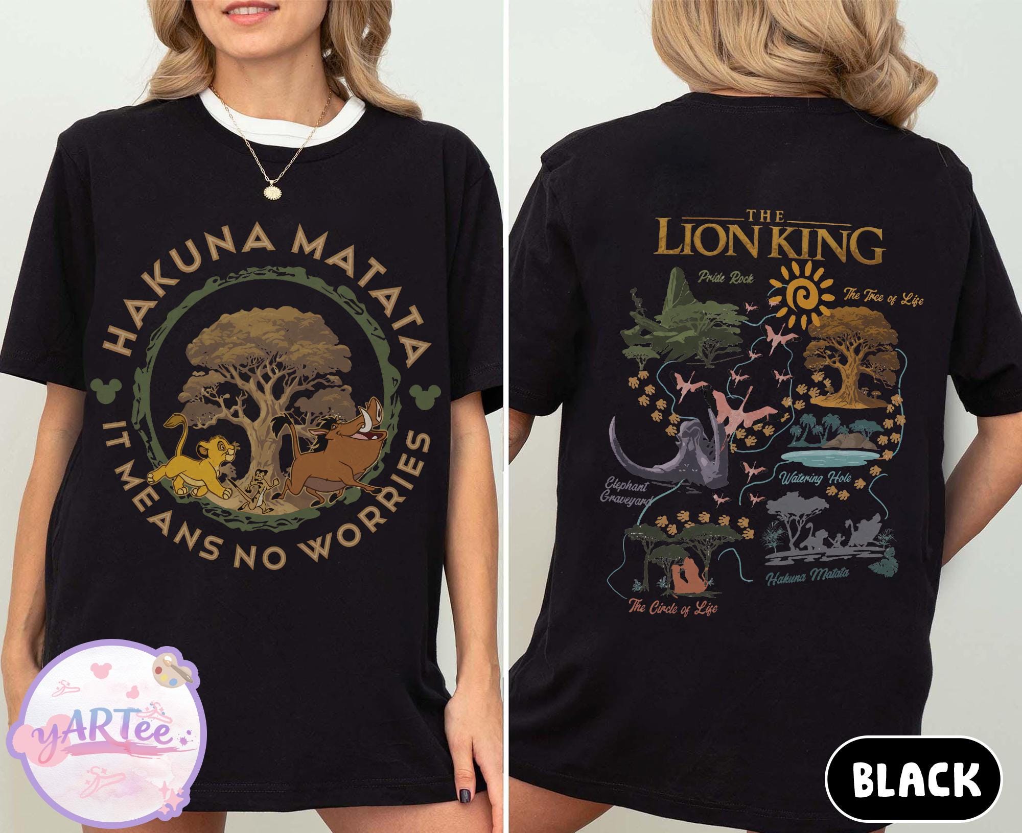 Two-sided the Lion King Map Pride Rock Disney Hakuna Matata Shirt ...