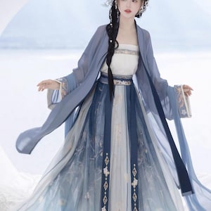 Daily Wear Simple Summer Traditional Hanfu With Bamboo Patterns Chinese ...