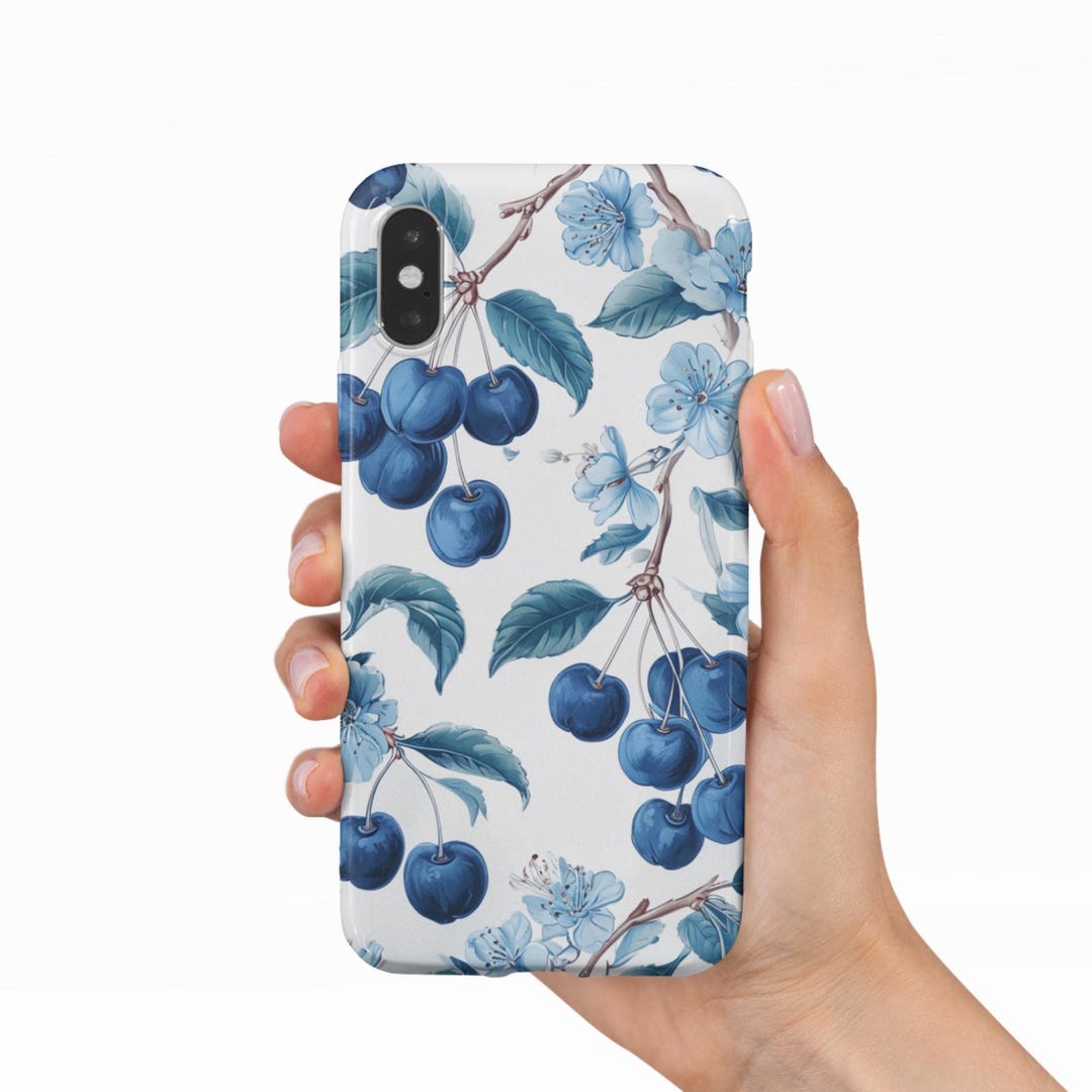 Samsung Phone Case Blue Cherry Blossom Phone Aesthetic Phone Case for ...