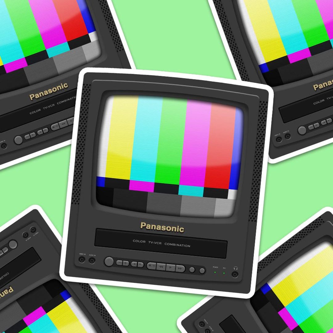 90s TV Sticker | 90s Test Pattern | Panasonic Television Vinyl Sticker ...
