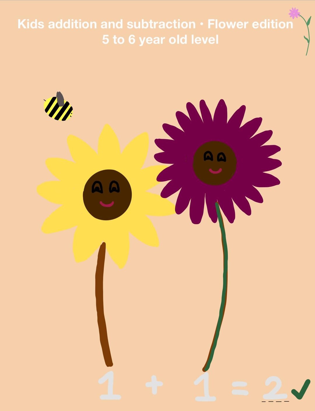 Kids Addition and Subtraction- Flower Edition Quick and Easy - Etsy