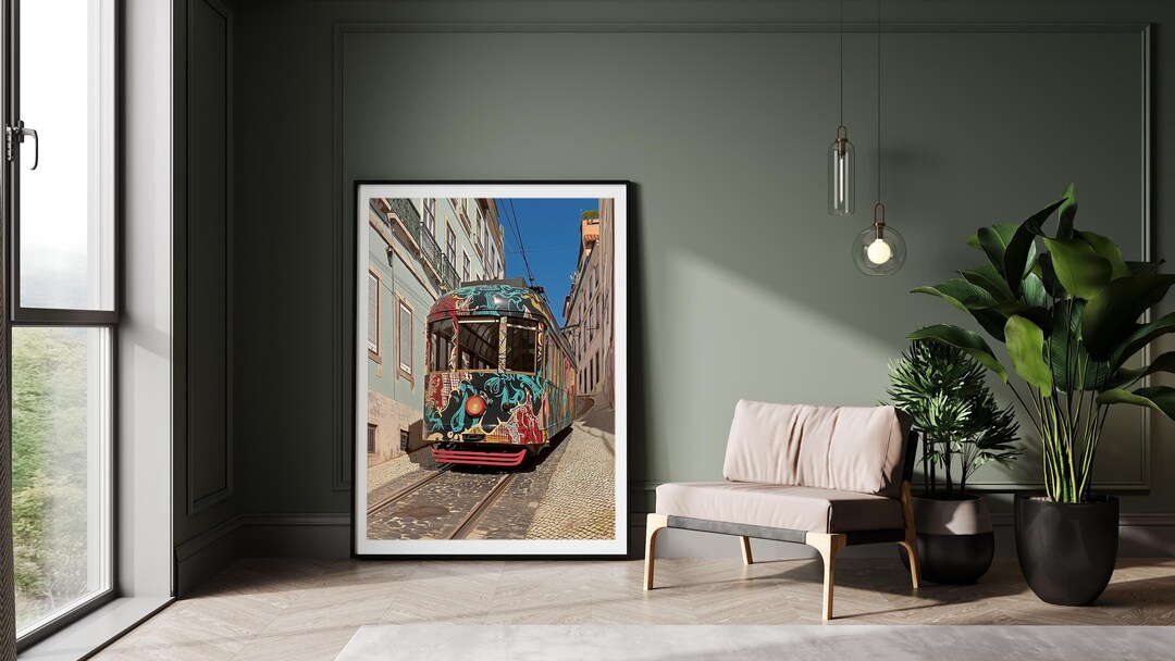 Vintage Graffiti Tram Wall Art | Colorful Urban Printable Decor ...