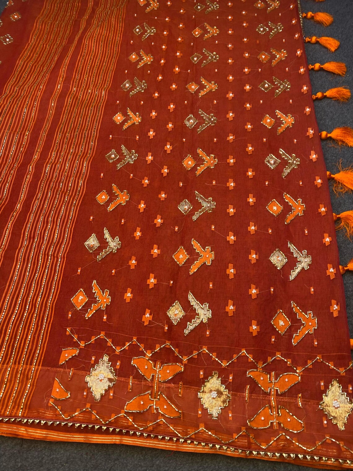 Original Dhakai Jamdani Saree With Karchupi Work Bridal, Semi Bridal ...