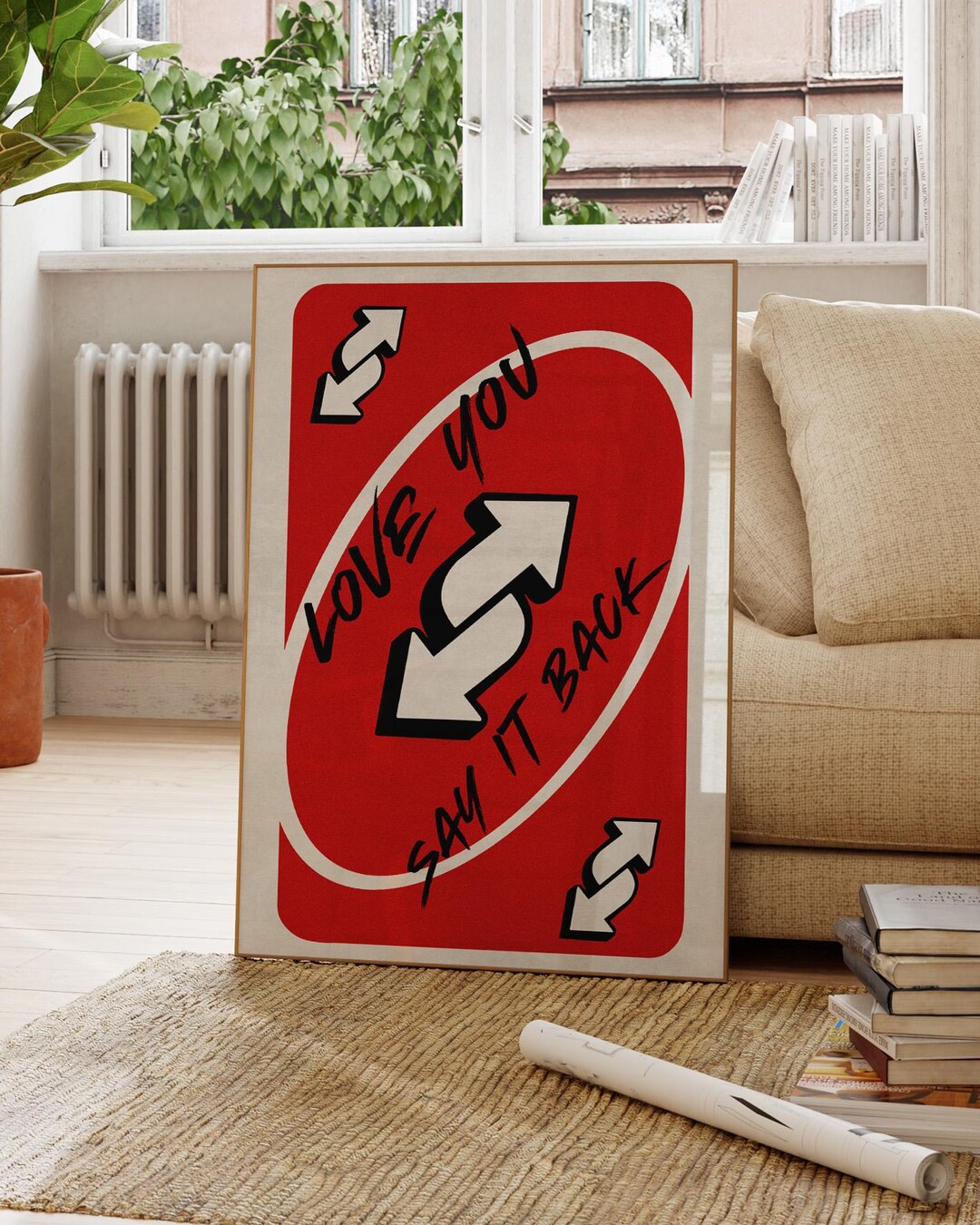 I Love You Wall Print, Red Retro Poster, Love Wall Art, Trendy ...