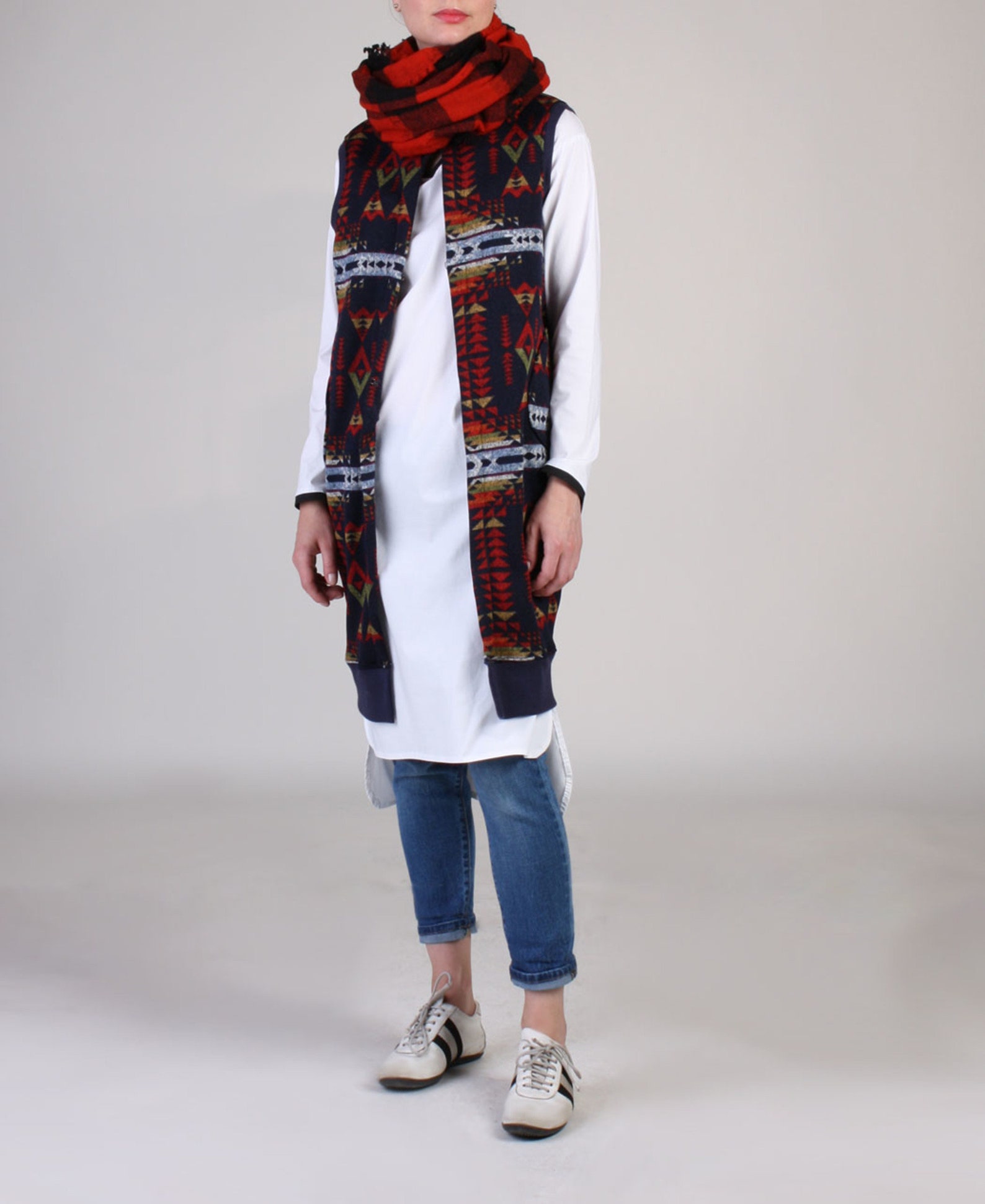 Long Winter Cocoon Vest With Patch Pockets, Sweater Maxi Vest, Navy ...