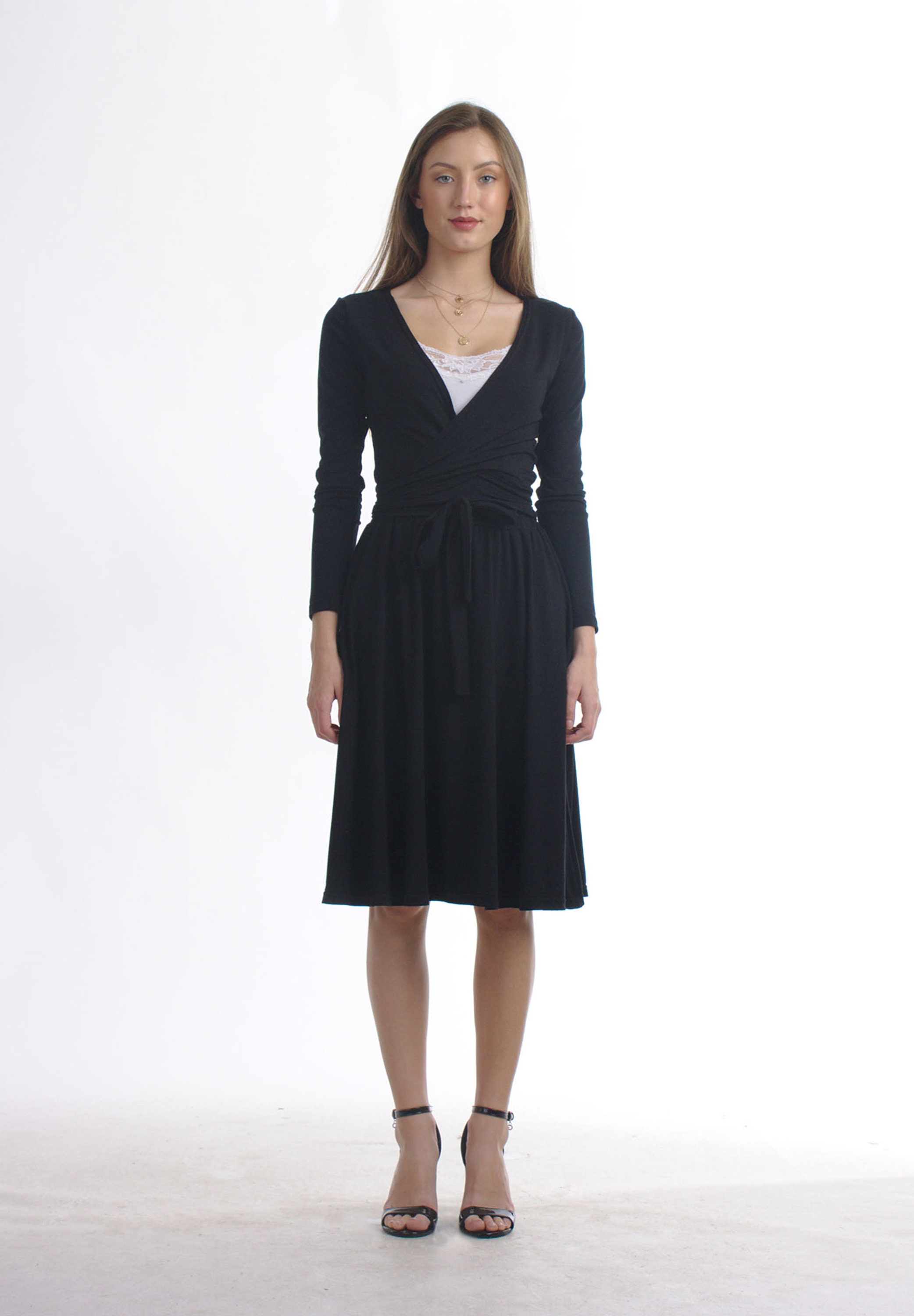 Wrap and Tie Shirt, Black Ballerina Wrap, Dance Clothes, Side Tie ...