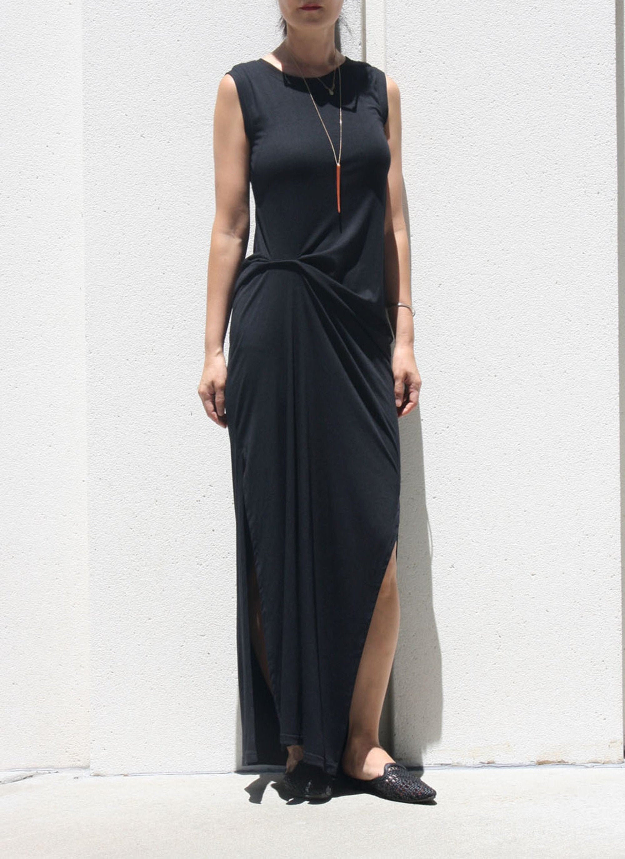 Black Summer Maxi Dress / Sexy Party Dress / Sleeveless Dress - Etsy